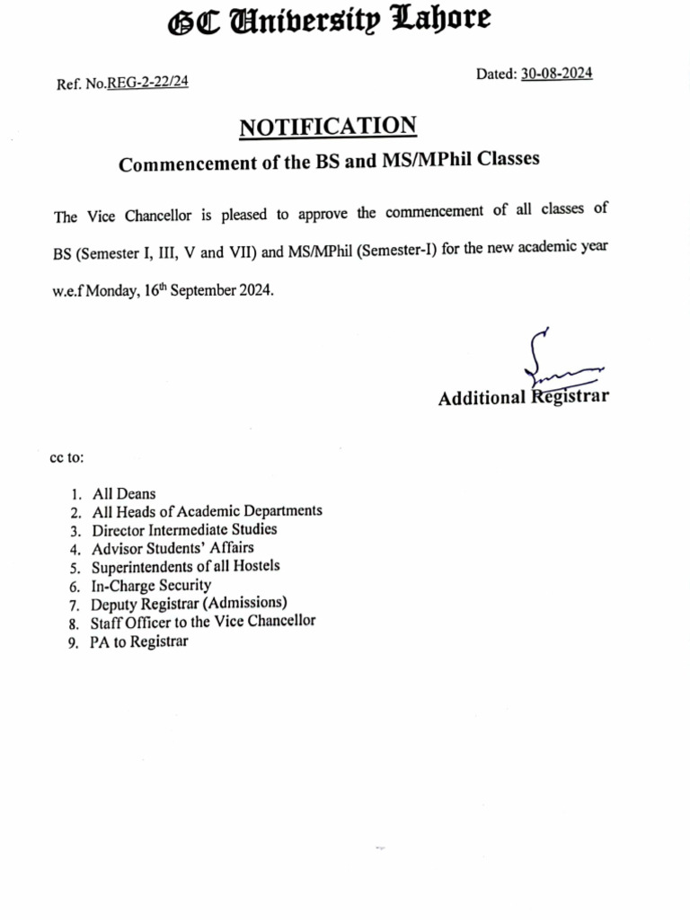 Class Commencement Notice Rev1 Pdf