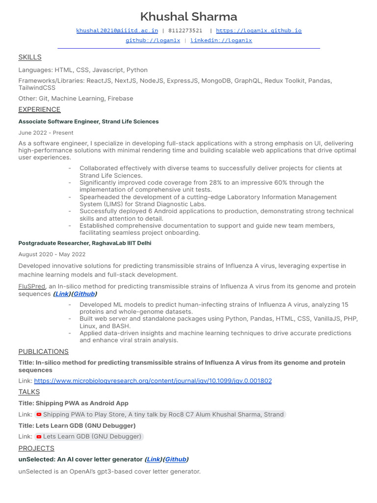 Khushal_Sharma_Resume | PDF