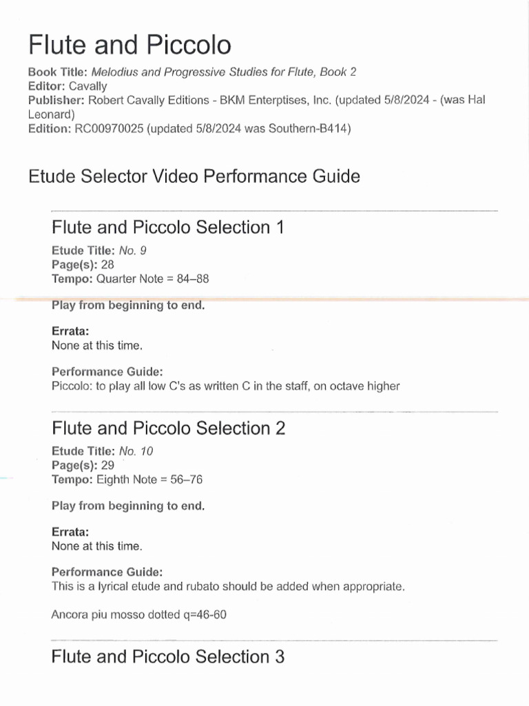 TMEA 2024 All State Woodwind Etudes | PDF