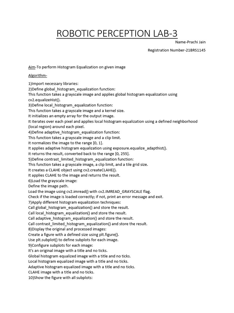 Robotic Perception - 3 | PDF