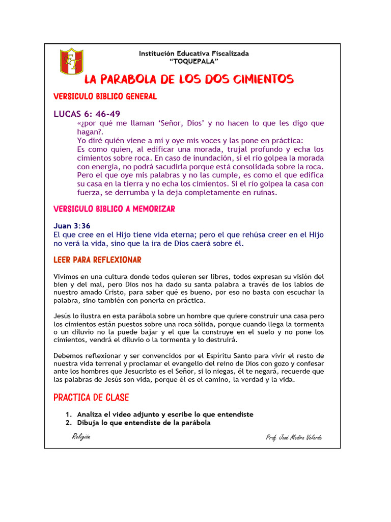 La Parábola de Los Dos Cimientos | PDF