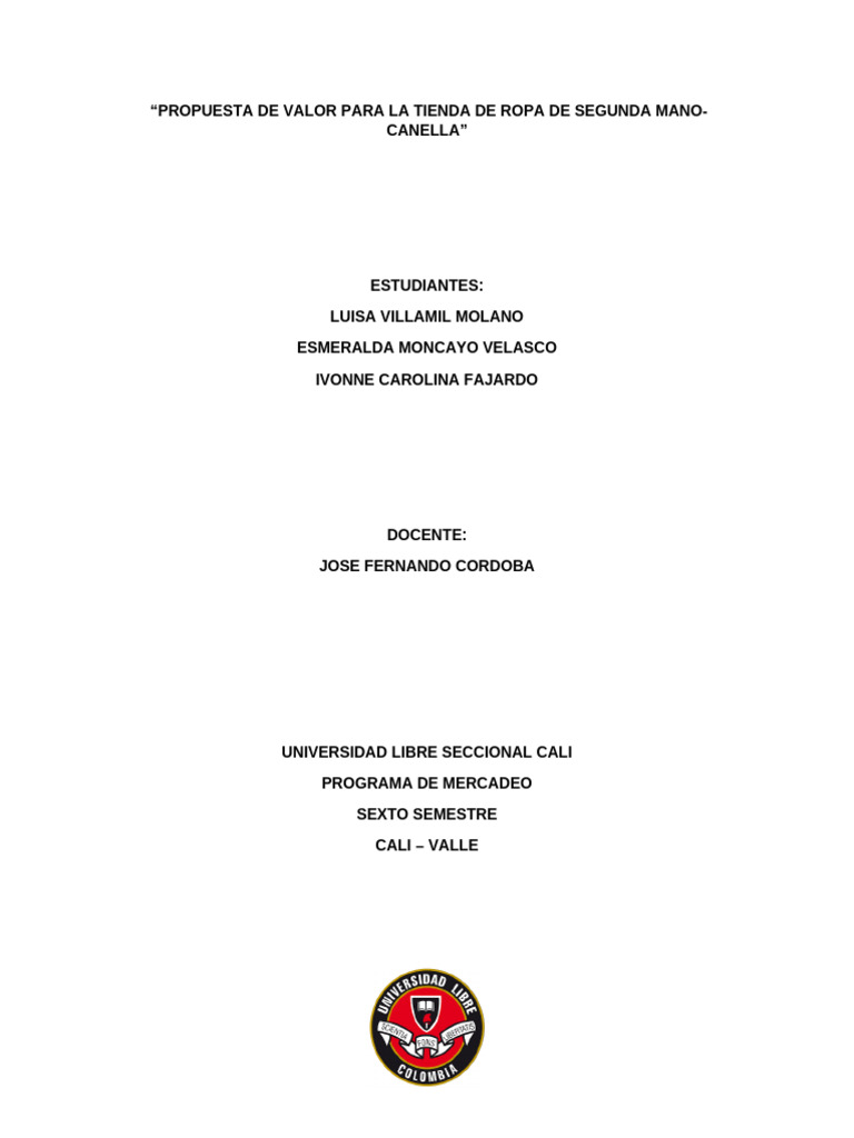 Propuesta de Valor - Canella | PDF