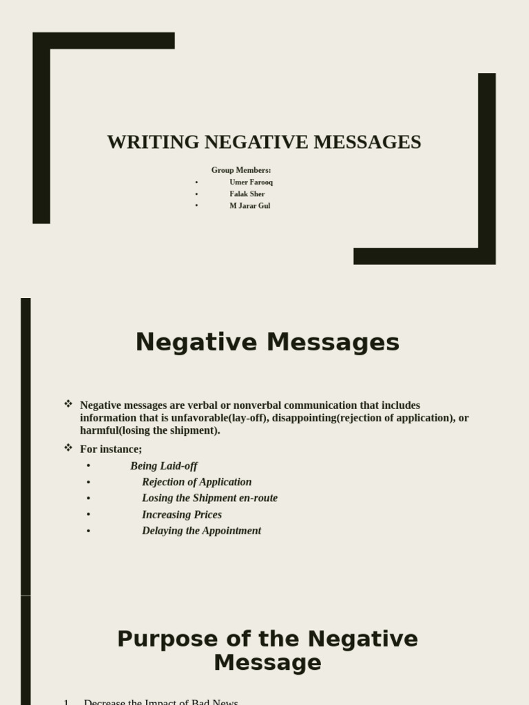 Writing Negative Messages.pptx final | PDF