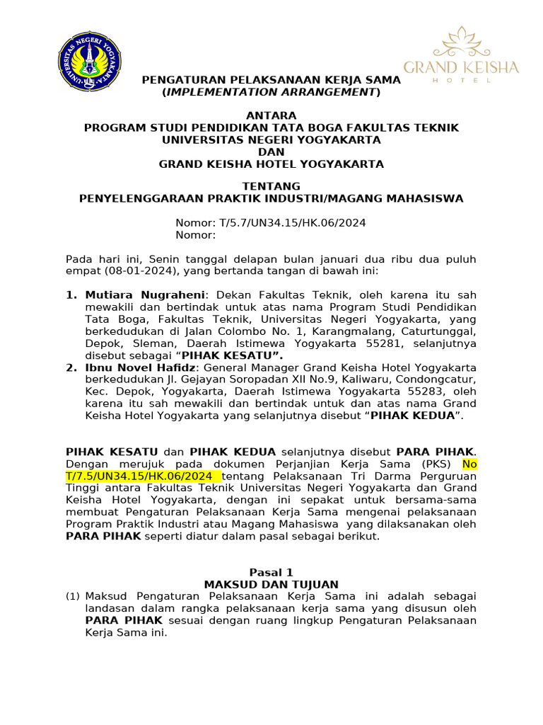 IA - Grand Keisha Hotel Yogyakarta 2 | PDF