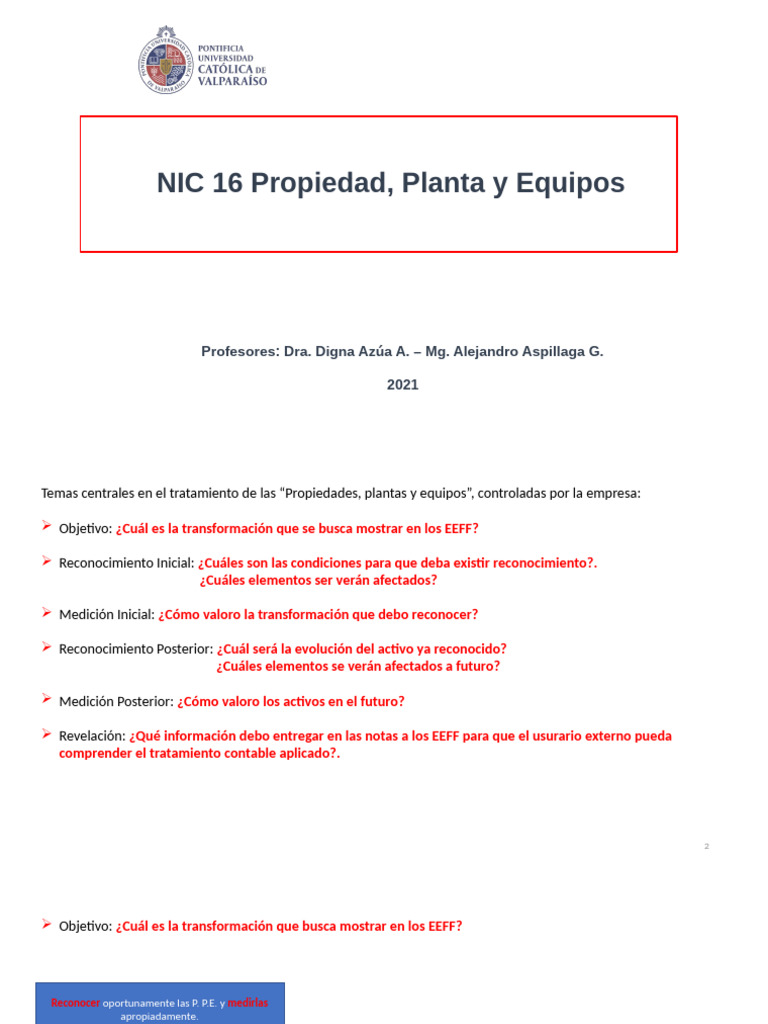 NIC 16 Propiedad, Planta y Equipos | PDF