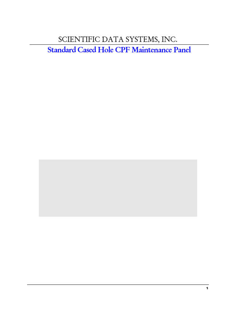 CPF Maintenance Manual | PDF