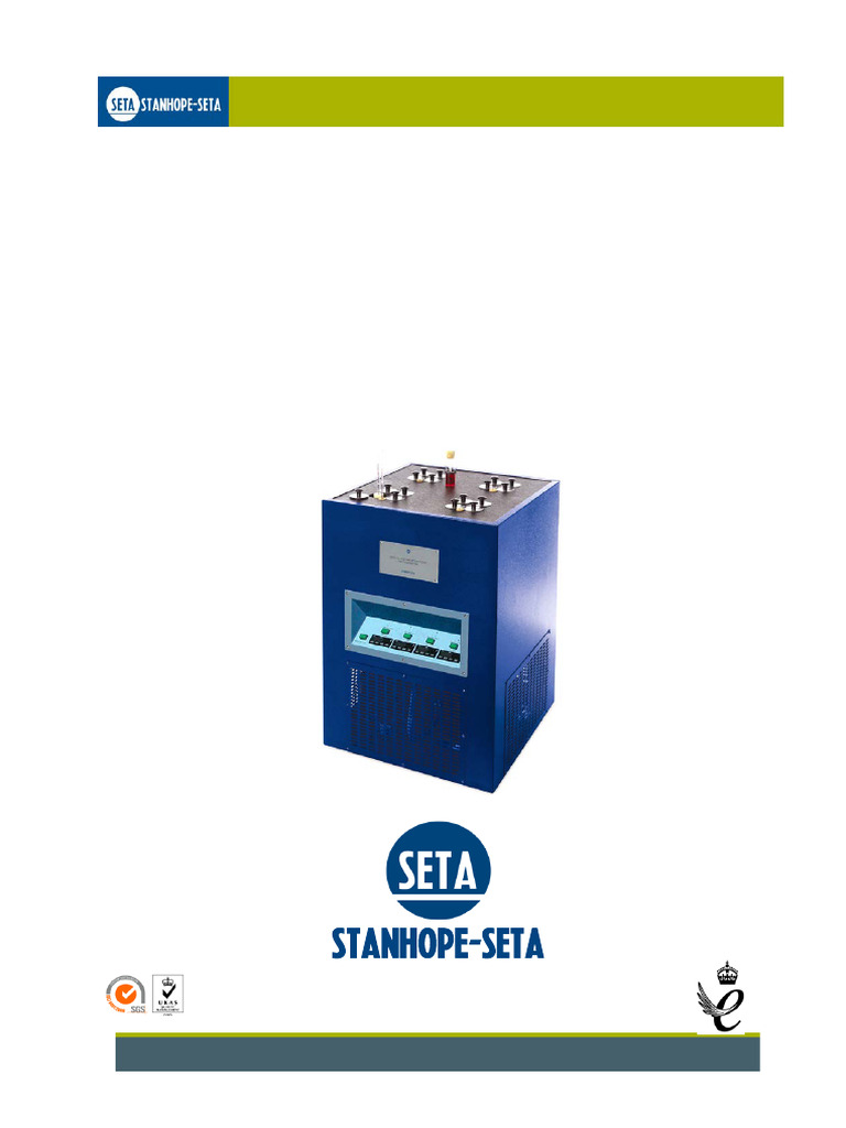 Installation, Operating and Maintenance Instructions. SETA CLOUD AND POUR POINT CRYOSTAT Model ...