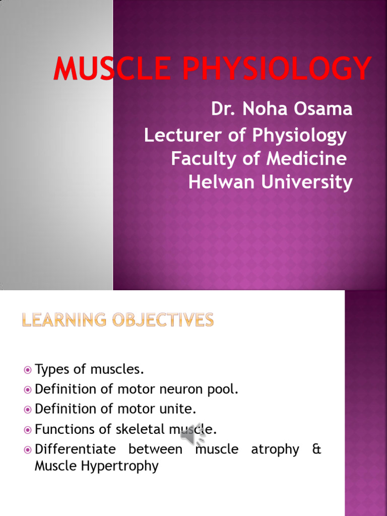 1- Muscle Physiology | PDF