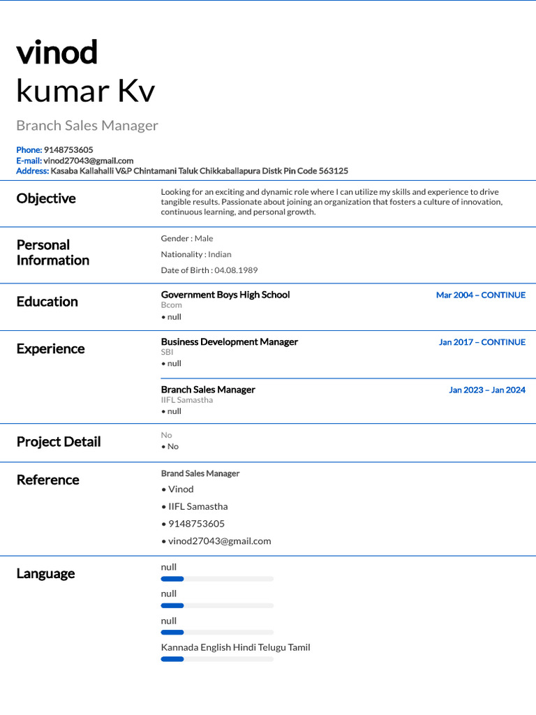 Vinod Resume 868 | PDF