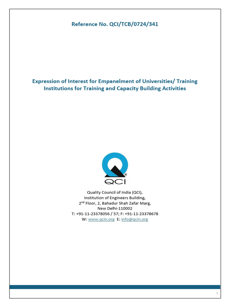 EoI For Empanelment of Universities or Training Institutions 1 | PDF | Non Disclosure Agreement ...