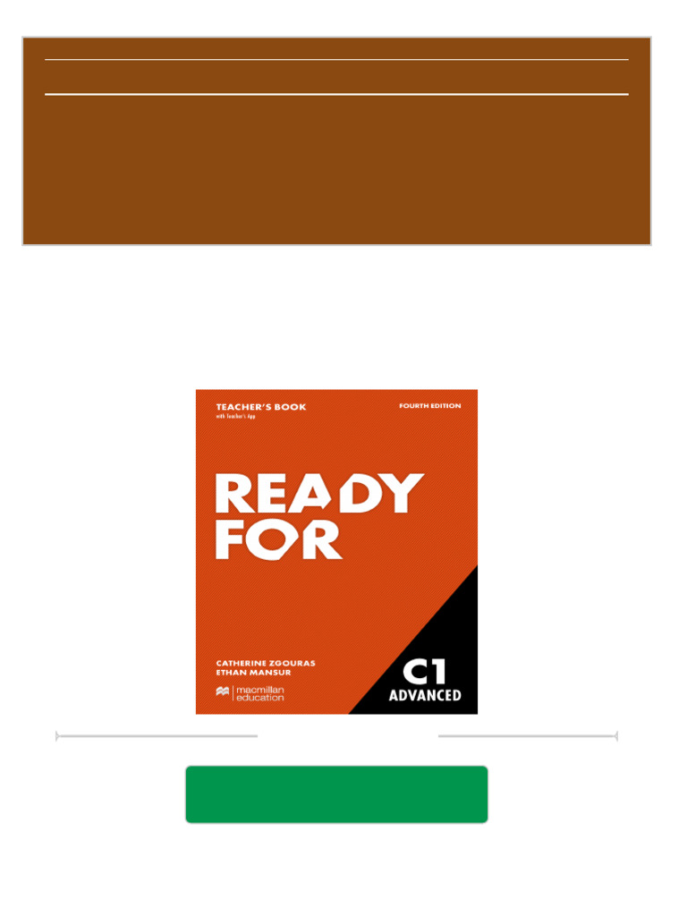 Full Download Ready For C1 Advanced Teacher's Book 4th Edition Ethan ...