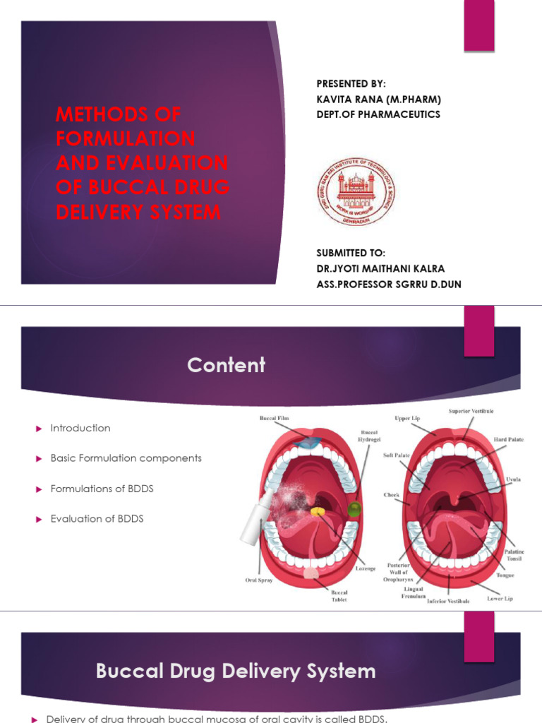 Methods of Formulation and Evaluation of Buccal Drug | PDF