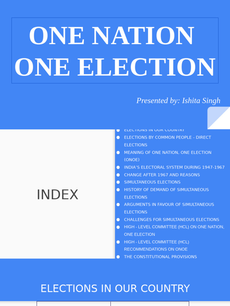 One Nation, One Election | PDF