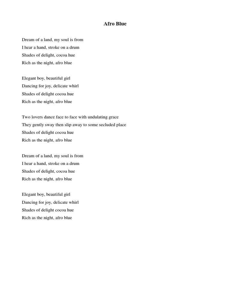 Afro Blue - Testo | PDF