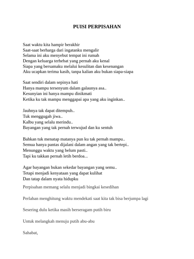 Puisi Perpisahan Pdf