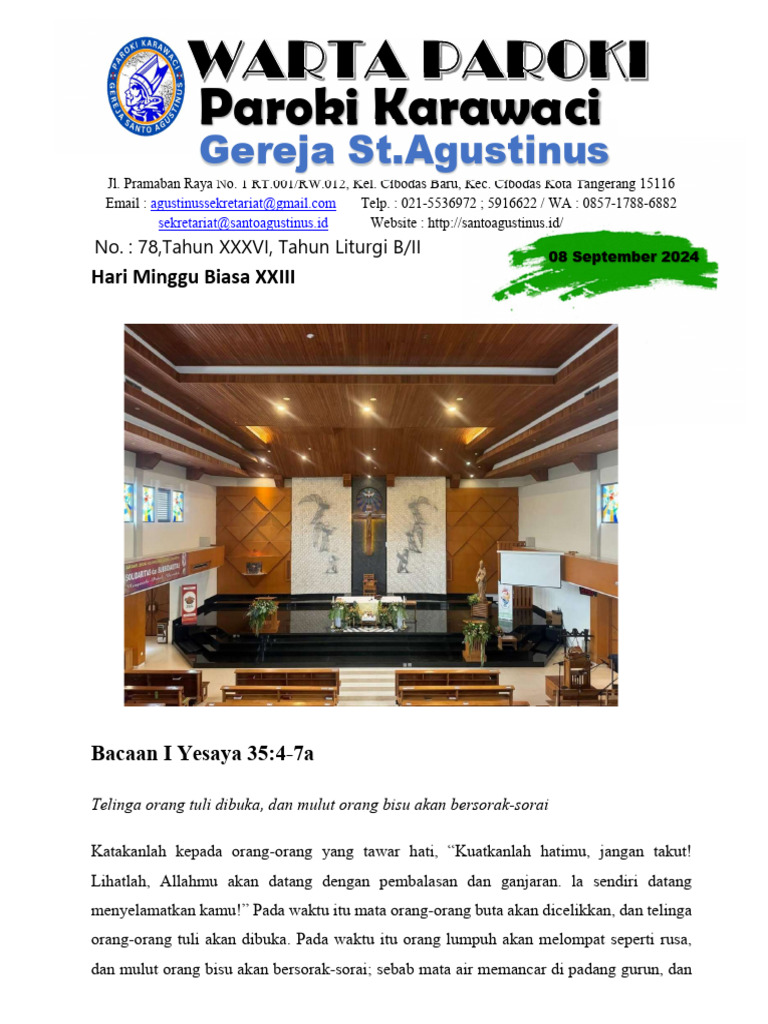 HR MInggu Biasa XXIII, 8 September 2024 | PDF | Religion & Spirituality