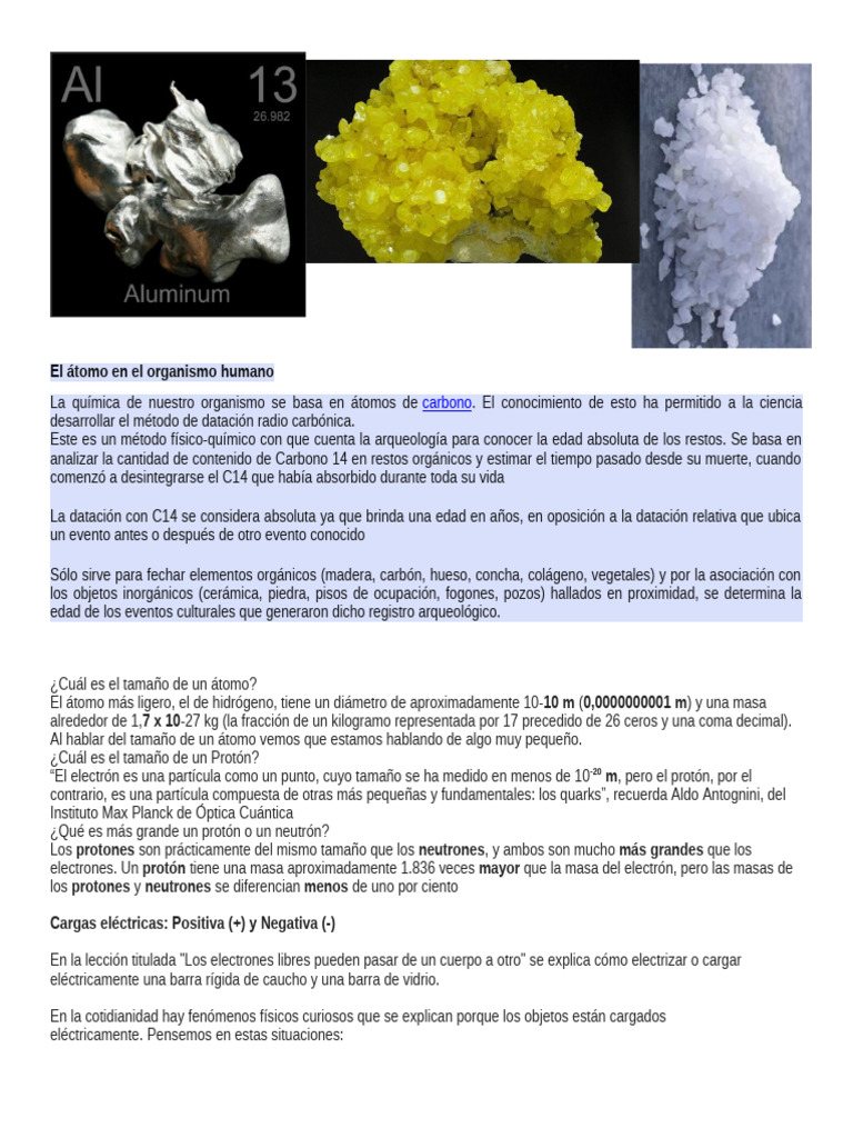 El Átomo en El Organismo Humano | PDF