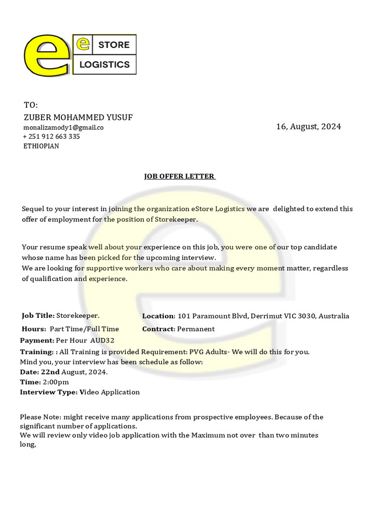 Zuber Mohammed Yusuf - Estore Logistics | PDF