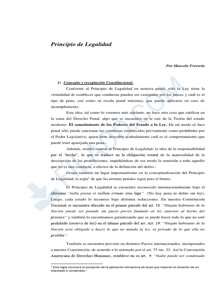 PRINCIPIO DE LEGALIDAD | PDF