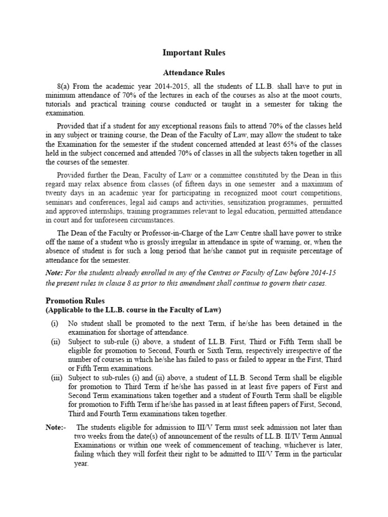 Important Rules | PDF