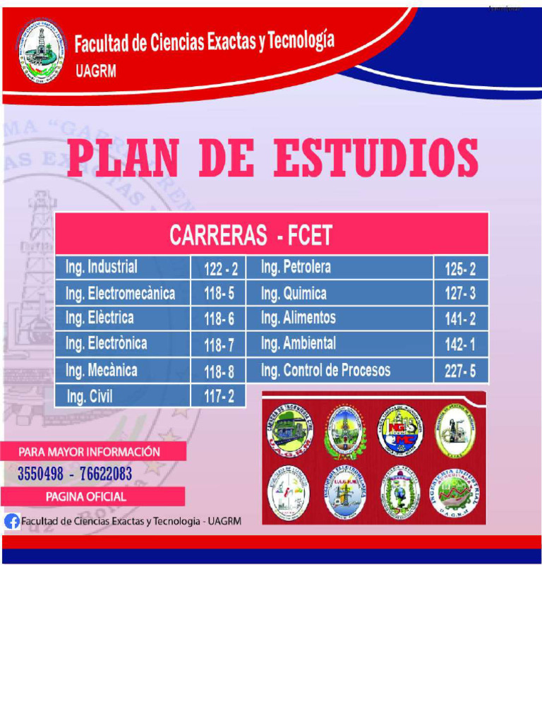 Plan de Estudios de Las 11 Carreras Fcet Ok | PDF
