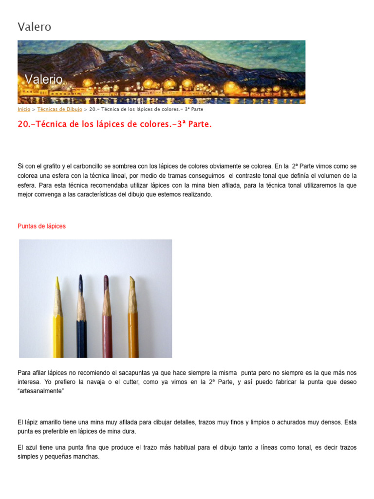 Tecnica de Los Lapices de Colores. - 3a Parte Valero | PDF | Rectángulo ...