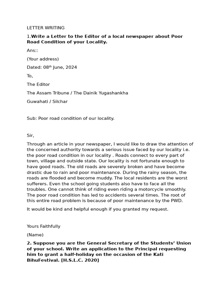 Letter Writing | PDF