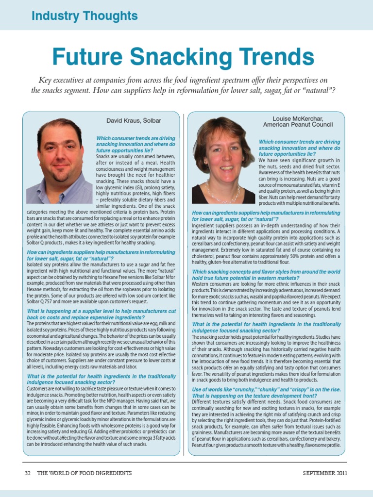Future Snacking Trends: Industry Thoughts | PDF | Nut (Fruit) | Soybean