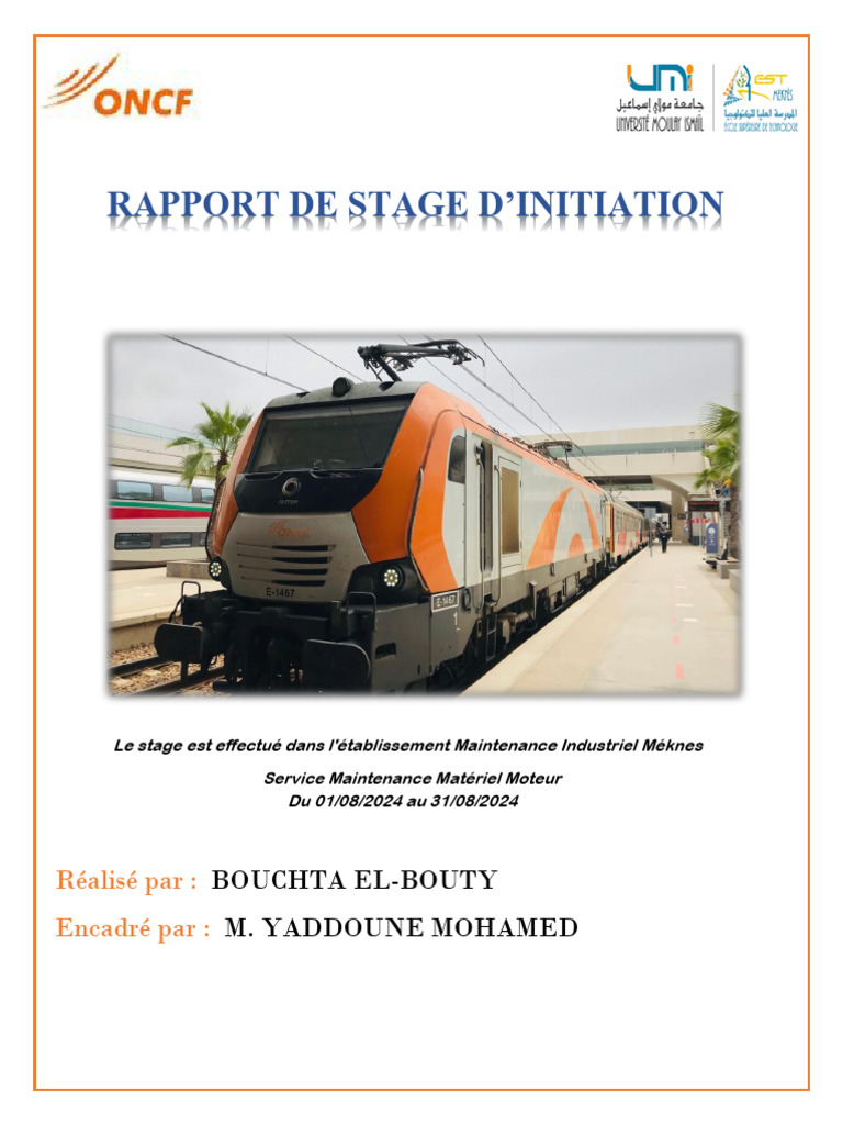 Rapport de Stage ONCF | PDF