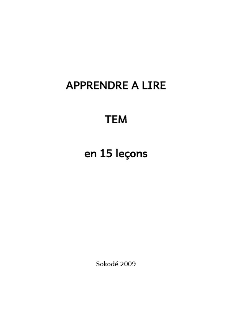 Coll. - Apprendre A Lire Tem en 15 Leçons-CLTem Comité de Langue Tem ...