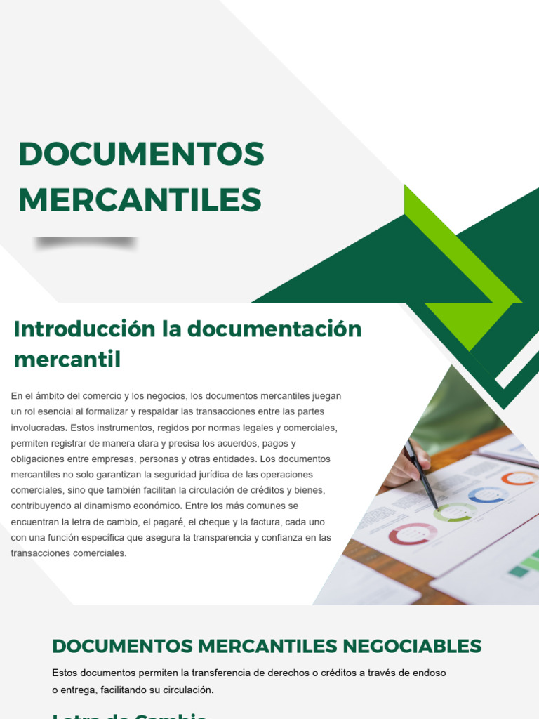 Presentación Del Triptico Documentos Mercantiles | PDF