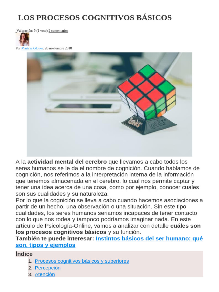 Los Procesos Cognitivos Básicos | PDF