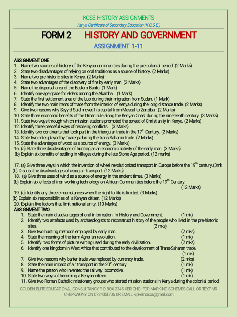 Hist f2 Assignment | PDF
