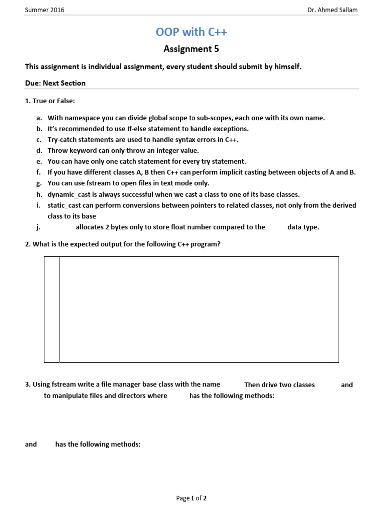 CPP 2016 S hw05 | PDF