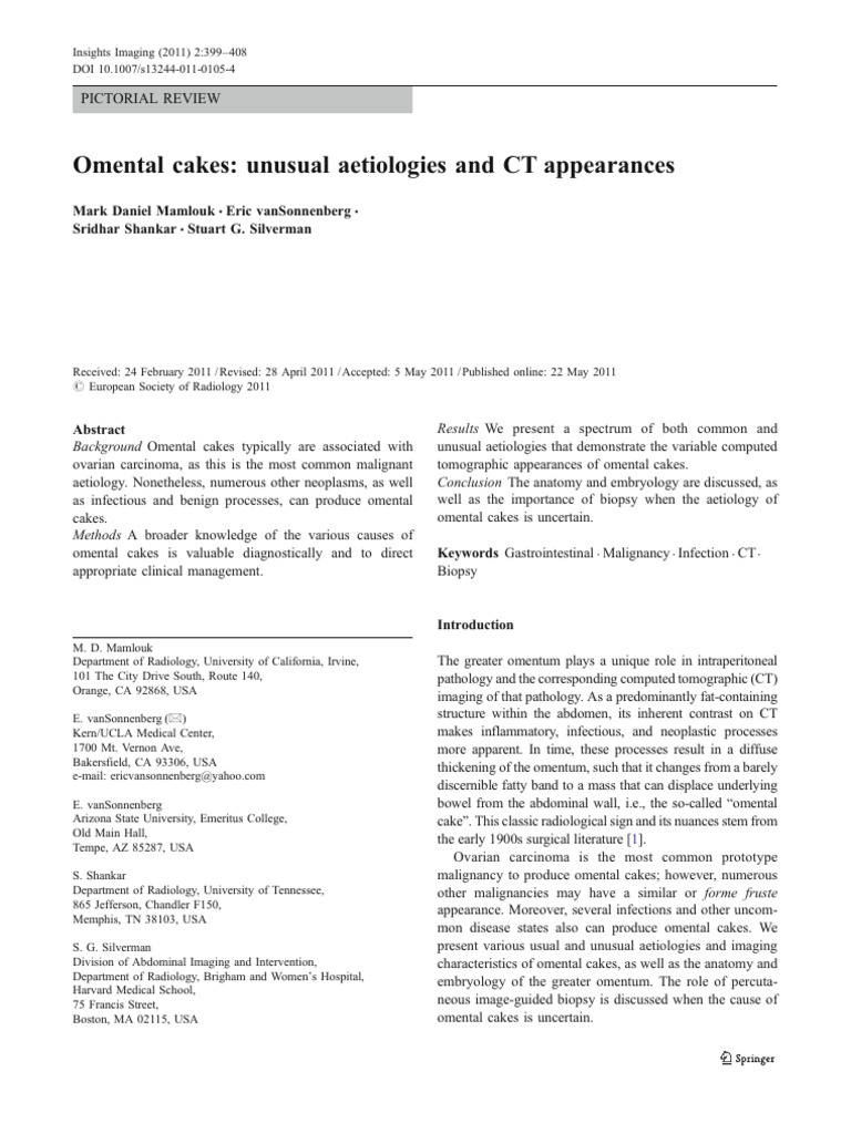 Omental Cake | PDF