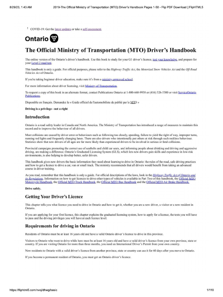 Official MTO Driver's Handbook-1 | PDF