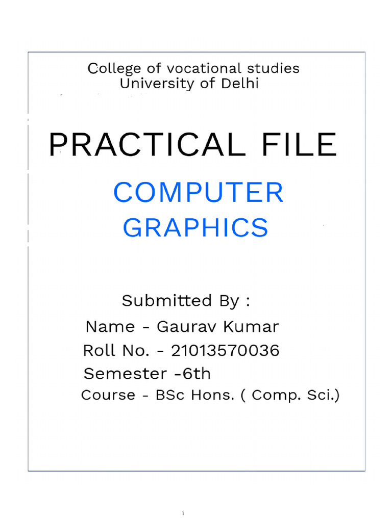 Computer graphics practical file | PDF Computer graphics practical file | PDF