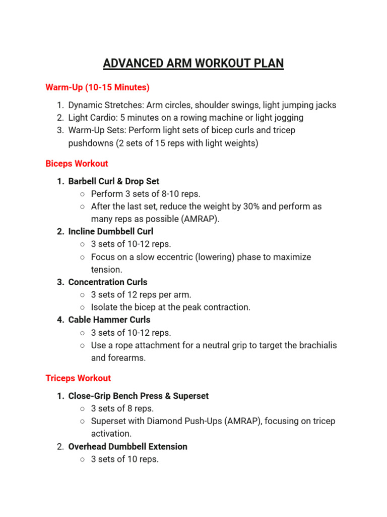 Advanced Arm Plan | PDF