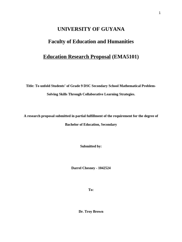 EMA 5101 - Research Proposal New | PDF | Constructivism (Philosophy Of Education) | Learning