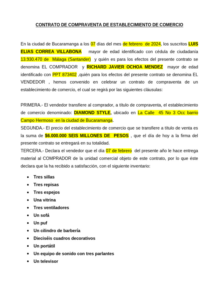 COMPRA VENTA LOCAL COMERCIAL bueno y sencillo | PDF