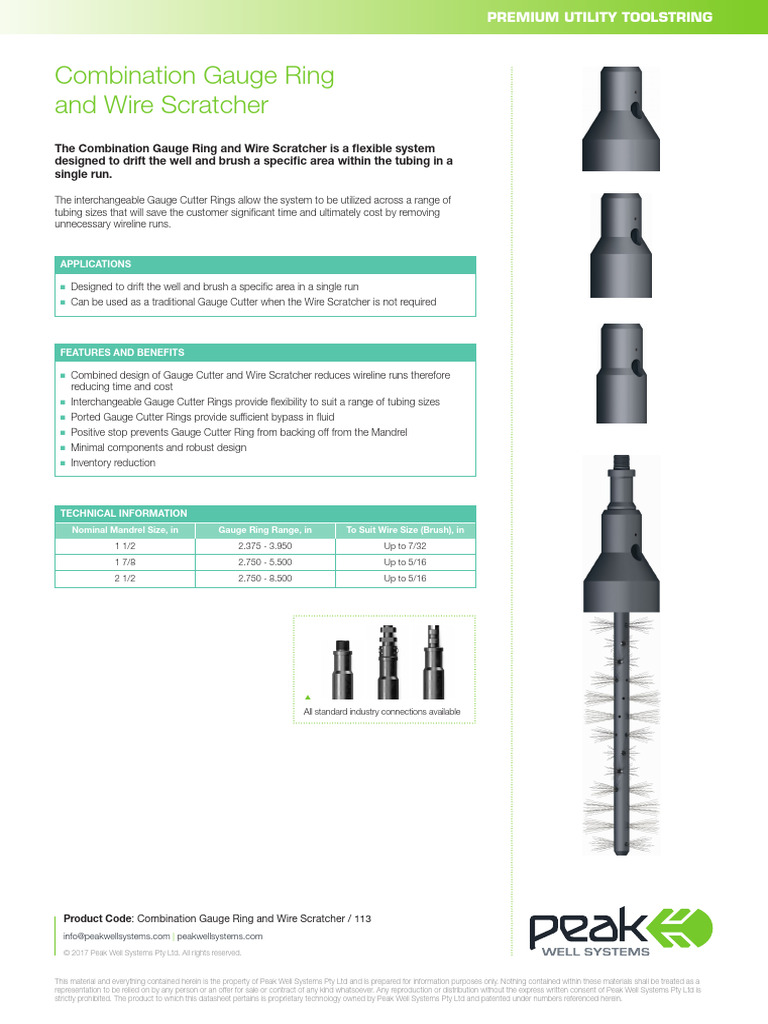 Combi Gauge Ring Wire Scratch Pws Dsheet | PDF | Home & Garden | Computers
