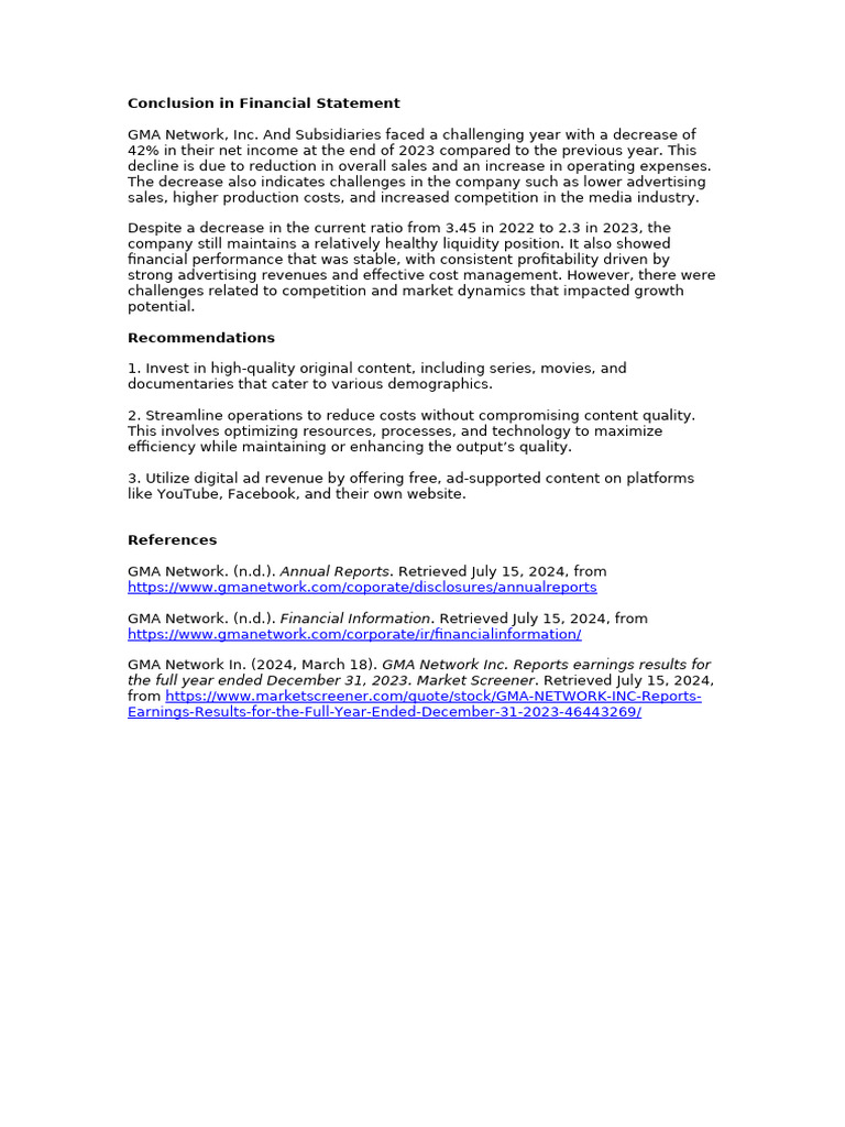 Conclusion and Recos | PDF