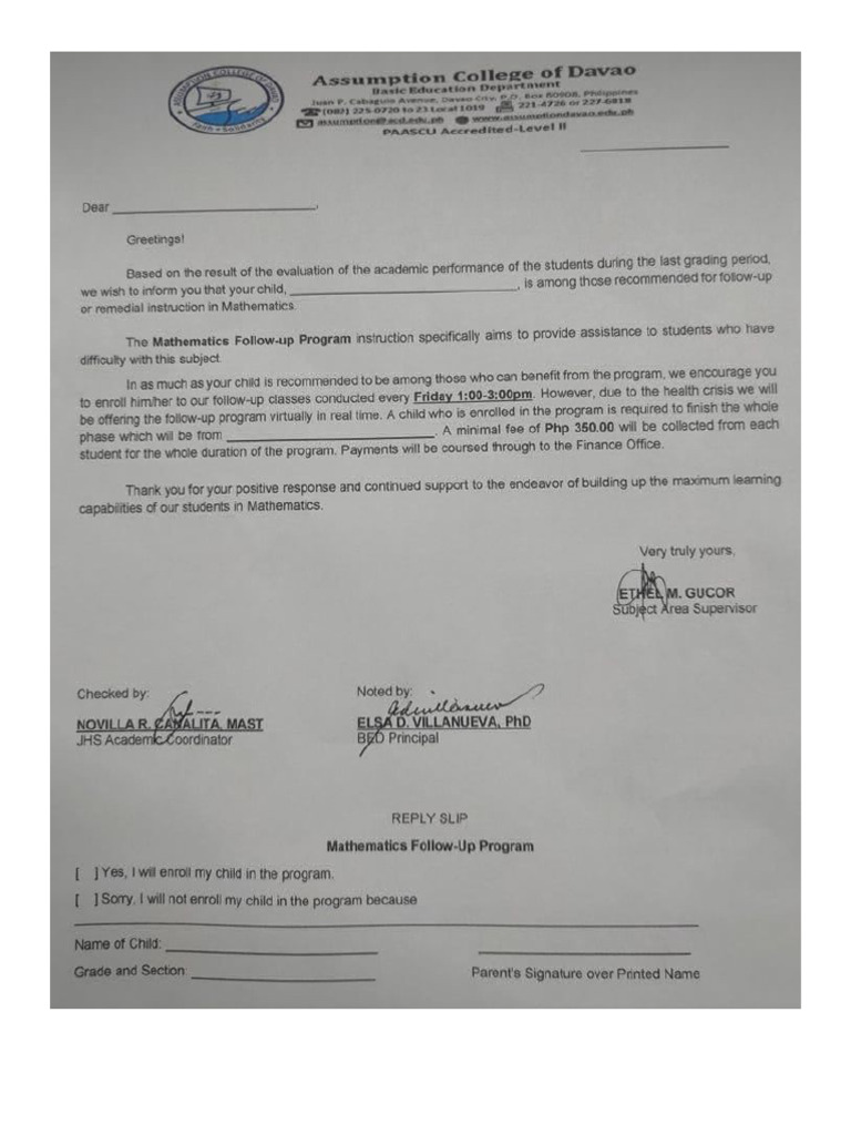 Remedial Letter | PDF