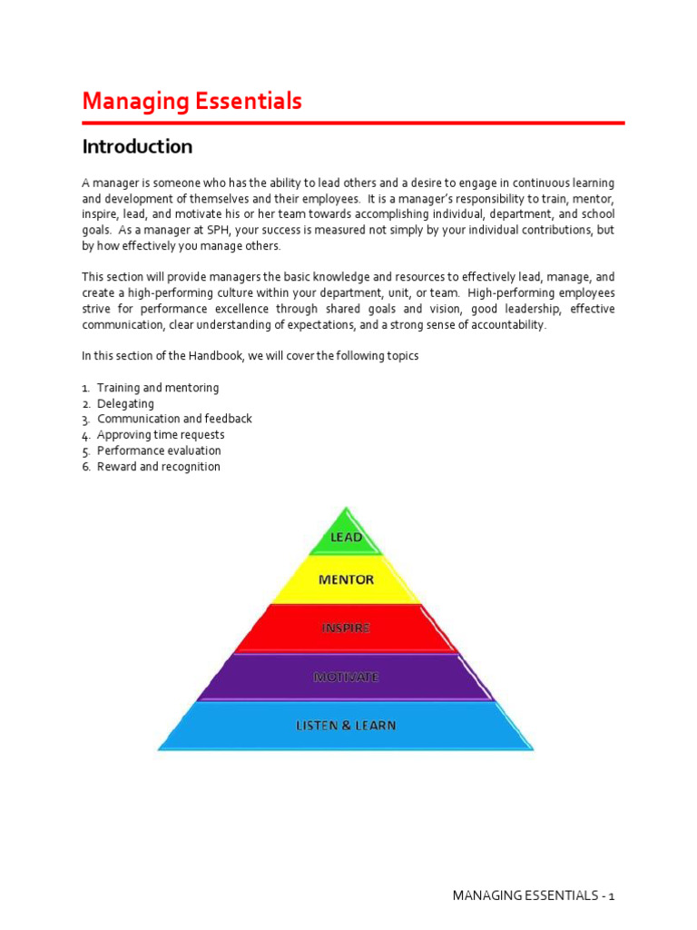 BPHB Managing Essentials | PDF