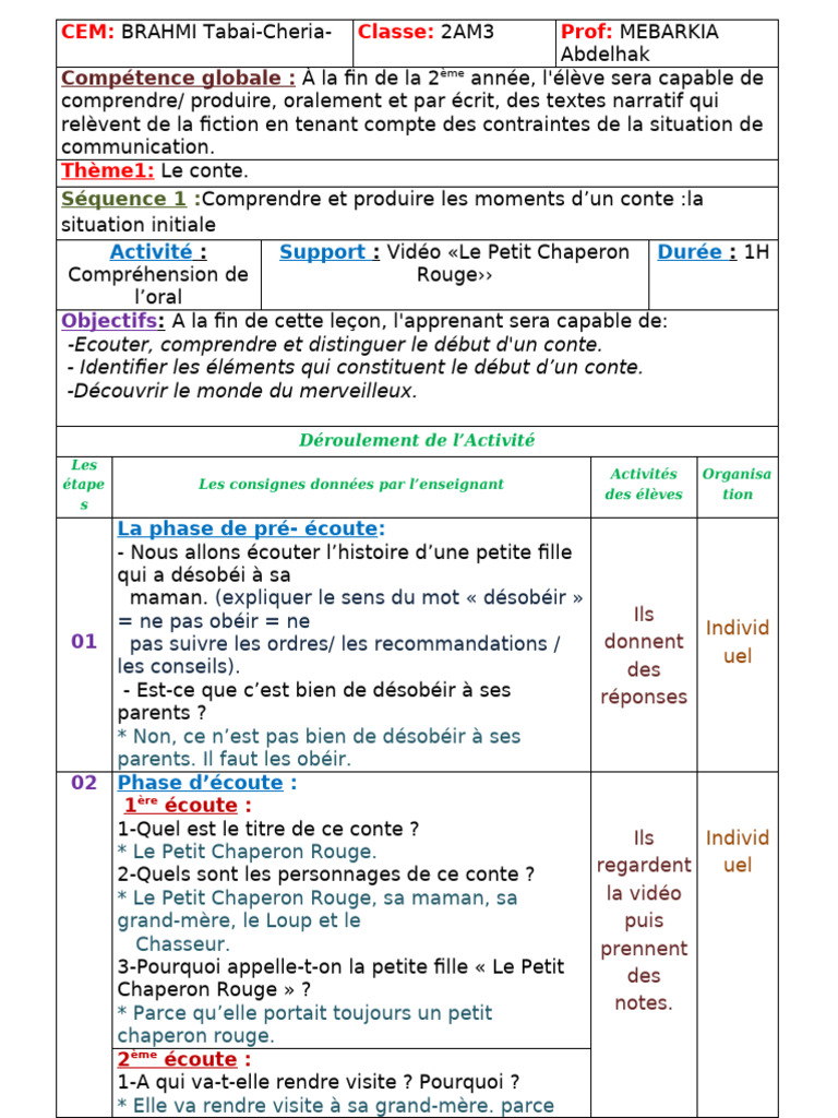 Toutes Les Fiches de La Première Séquence Du Projet1 | PDF