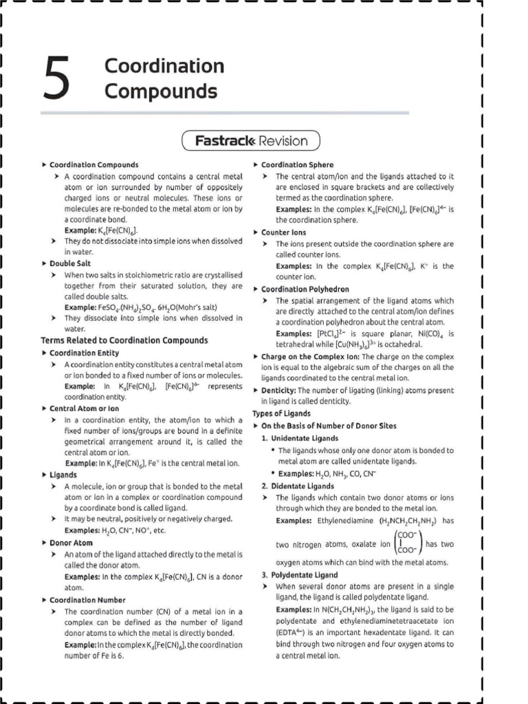 Coordination Compound Assignment. | PDF