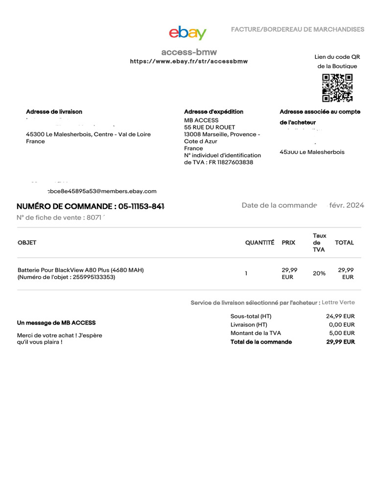 Facture Ebay | PDF