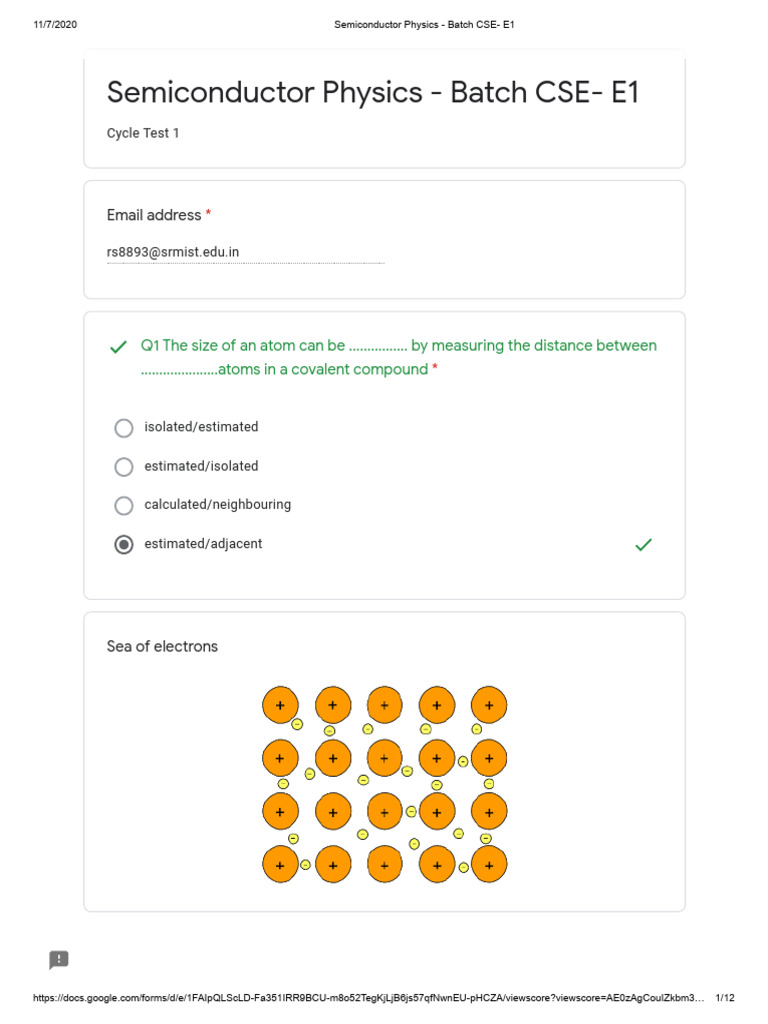 Semiconductor Physics - Batch CSE | PDF