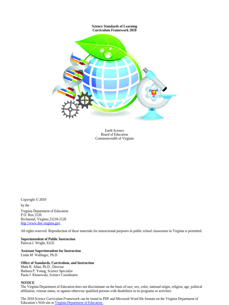 Science 2010 Curriculum Framework Earth Science Ada | PDF