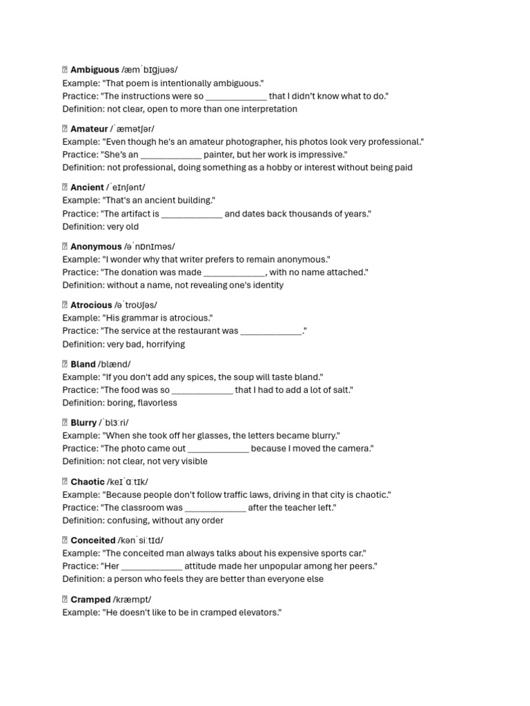 Advanced Words | PDF